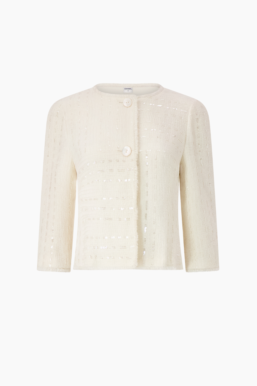 VINTAGE Chanel Ivory Tweed Jacket – Absolutely Fabrics